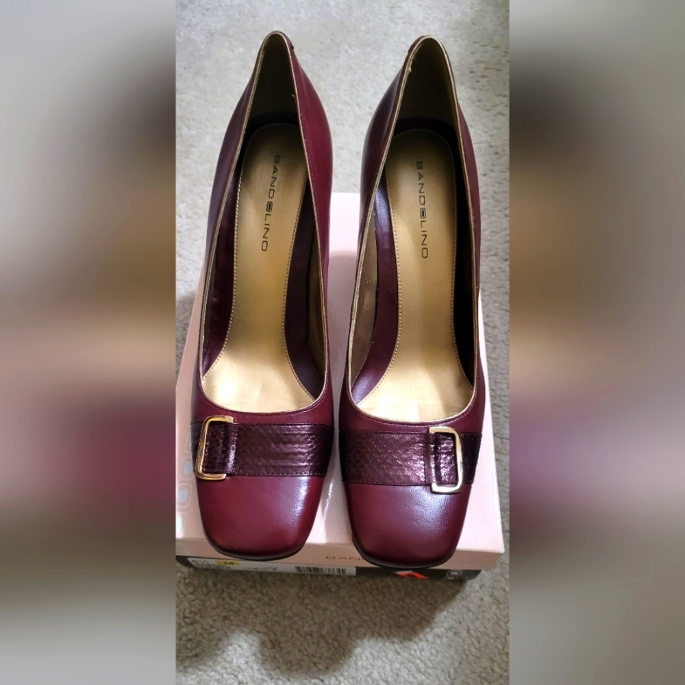 Bandolino Dark Red Leather Pumps - Gem